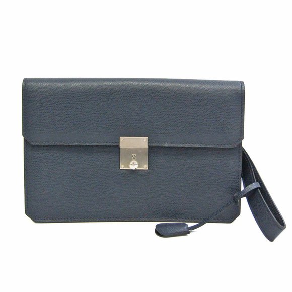 Valextra | Bags | Valextra Mens Leather Clutch Bag Navy | Poshmark